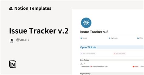 Issue Tracker V 2 Template Notion Marketplace