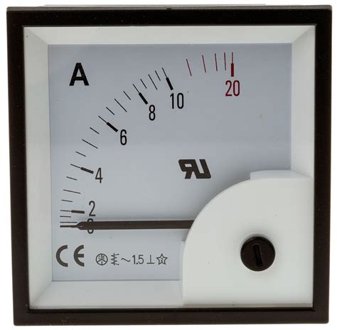 Rs Pro Analogue Panel Ammeter 10a Ac 68mm X 68mm ±15 Moving Iron