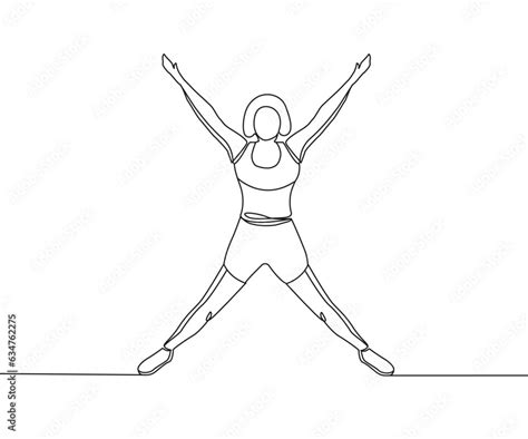 Star Jump Line Drawing Star Jump One Line Art Star Jump Exercise