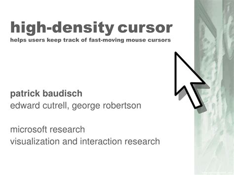 Ppt Enhancing Cursor Tracking With High Density Cursors Powerpoint