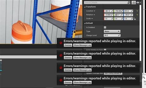 looking to remove annoying warnings in the unreal engine editor r