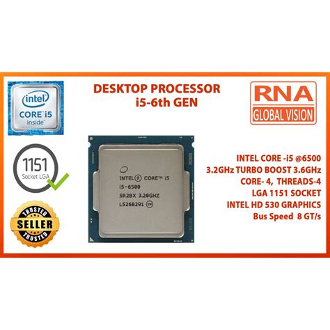 Desktop Processor Intel Core I5 6th Gen Processor Lga 115120 Shopee