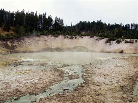 Focusing On Travel Yellowstone Mud Volcano Stop And Smell The