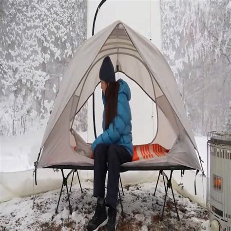 Heavy Snowstorm Forest Frozen Tent Solo Camping Frozen Interesting Bubble Tent Heavy