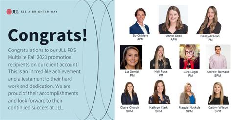 Congratulations To Our Jll Pds Multisite Fall 2023 Promotion Recipients