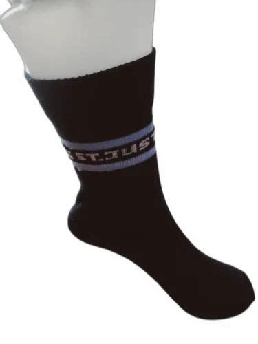 Printed Unisex Black School Socks Mid Calf Crew At ₹ 28pair In