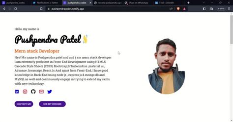 Pushpendra Patel On Linkedin Portfoliowebsite React Merndeveloper