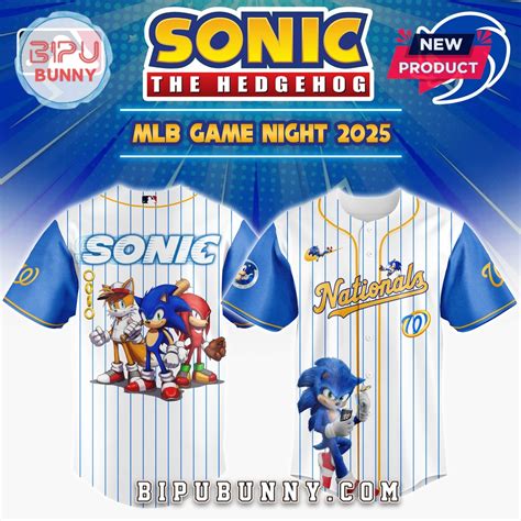 Washington Nationals Mlb X Sonic Game Night Baseball Jersey Bipubunny Store
