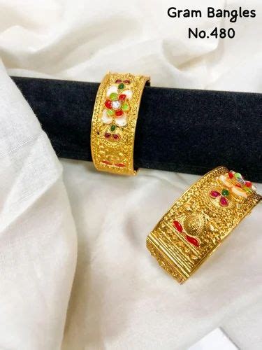 Copper Wedding Wear Fancy Gold Plated Bangle Set For Women At ₹ 480set