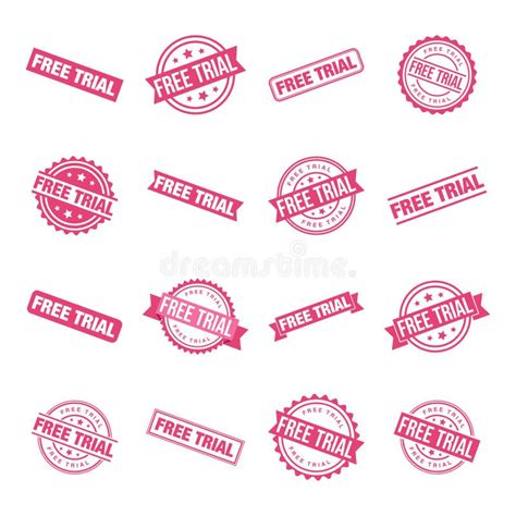 Set Free Trial Letter Rubber Stamp Template Illustration Design Stock