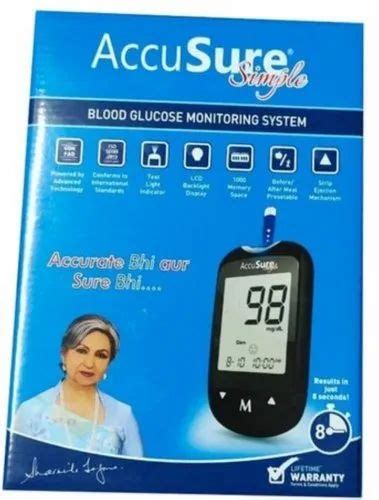 Accusure Simple Glucometer 3 3 X 1 8 X 0 7 Inches At Rs 650 Box In Chennai