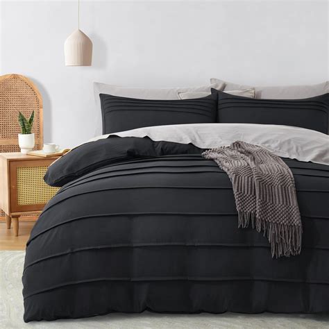 Oli Anderson Black Duvet Cover Queen Size Pleated Queen