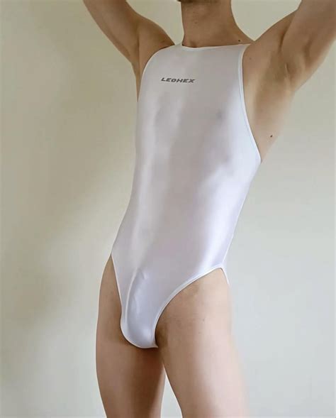 Mens White Leohex Leotard Wet 😜 R Mensleotard