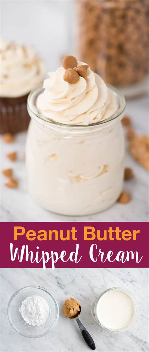 Peanut Butter Whipped Cream 3 Ingredient Peanut Butter Frosting