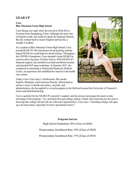 Veop Fact Sheet — Vermont Educational Opportunity Programs