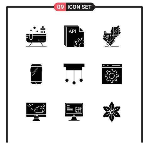 Set Of 9 Modern Ui Icons Symbols Signs For Huawei Smart Phone Software Phone Placement Editable