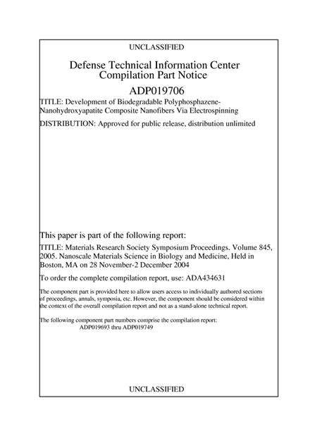 Pdf Development Of Biodegradable Polyphosphazene Nanohydroxyapatite Composite Nanofibers Via