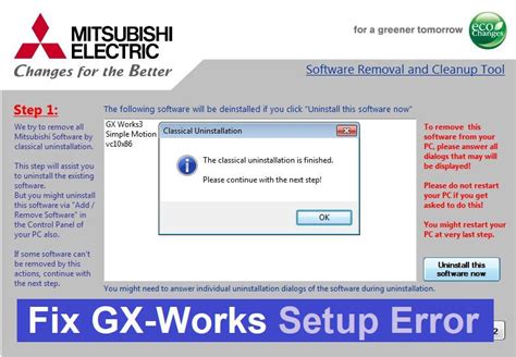 [download] Mitsubishi Removal And Cleanup Tool Fix Gx Works Setup Error