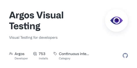 Argos Visual Testing · Github Marketplace · Github