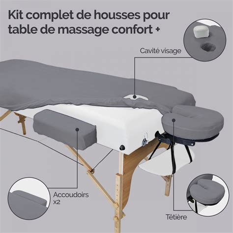 Drap Housse Pour Table De Massage Confort Plus Éponge Gris