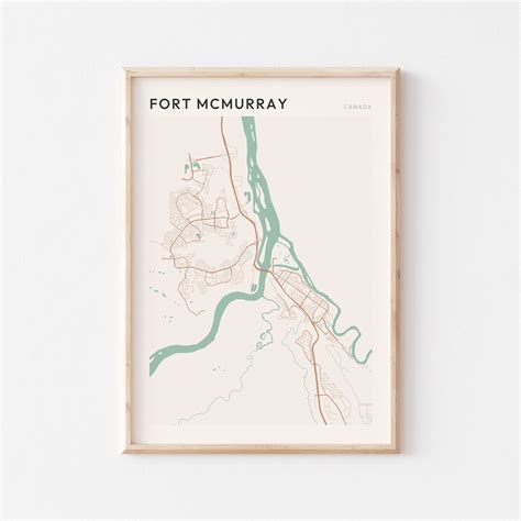 Fort Mcmurray Map Poster Fort Mcmurray Wall Art Fort Mcmurray Poster
