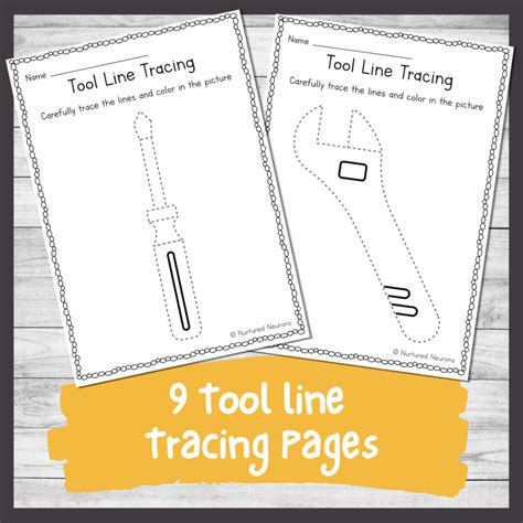 9 Tool Line Tracing Worksheets Preschool Printable Nurtured Neurons