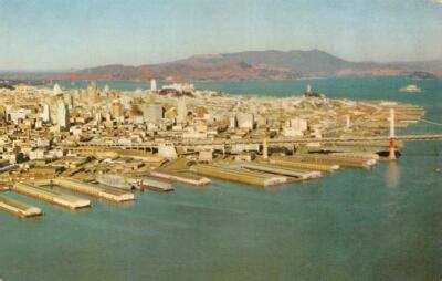 San Francisco Ca California Embarcadero And Oakland Bay Bridge C1950s