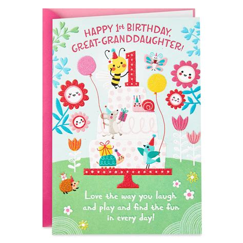 The Joy You Bring First Birthday Card For Great Granddaughter