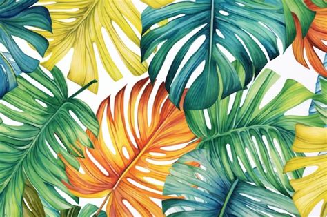 Tropical Leaf Pattern Tropics Nature Premium Ai Generated Image