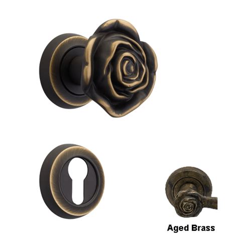 Buy Rose Turnable On Big Rose Door Knob Aged Brass Online In India Benzoville Linea Cali 70mm