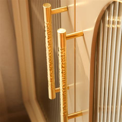 Vintage Hammer Gold Pull Brass Knobs Furniture Knobs Nordic Style