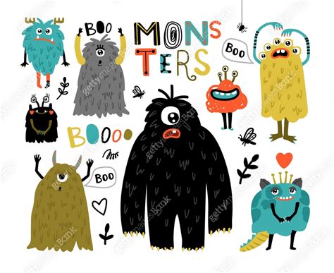 Cartoon Furry Monsters 이미지 1268042778 일러스트 무료 일러스트 아이콘 무료 아이콘 게티