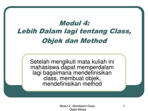 Ppt Modul 4 Lebih Dalam Lagi Tentang Class Objek Dan Method Powerpoint Presentation Id 4142995