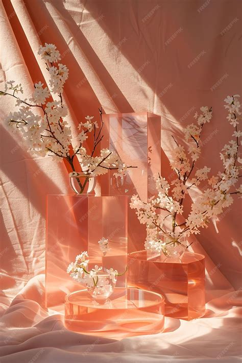 Wavy Plexiglass Product Stand With High Gloss And Reflective Finish Photo Layout Concept Idea