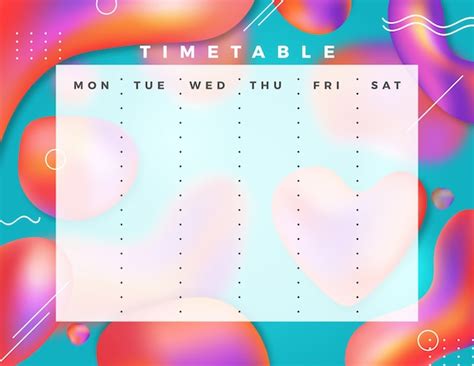 Timetable Graphic Images Free Download On Freepik