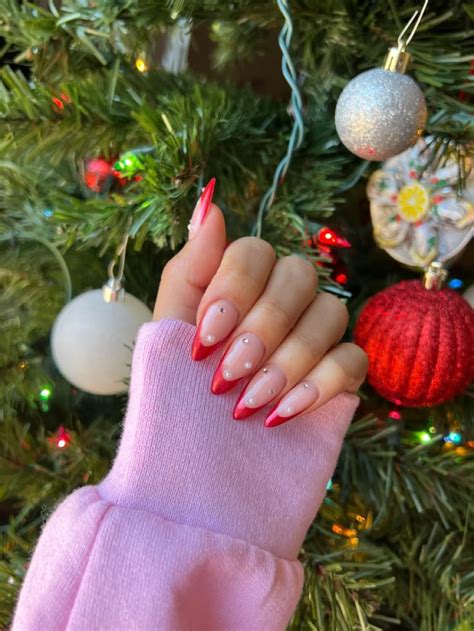 Red Chrome Christmas Nails Red Chrome Nails Red Tip Nails Christmas