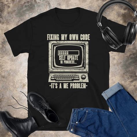 Funny Coding Debugging T Shirt Fixing My Own Code Its A Me Problem Programmer Retro