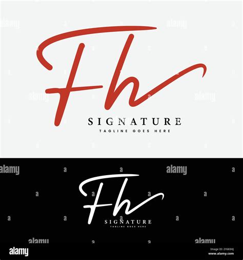 F H Fh Initial Letter Logo Alphabet Fh Handwritten Signature Logo Stock Vector Image And Art