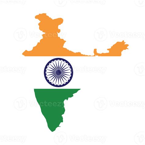 Map Of India With Flag Flag Map Of India 45356740 Png