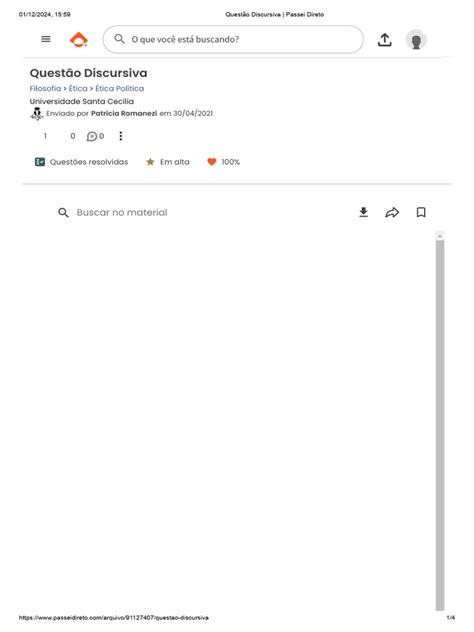 Questão Discursiva Passei Direto Pdf