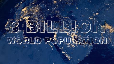 8 Billion World Population Concept On Earth Map At Night Elements Of