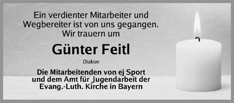Traueranzeigen Von Günter Feitl Trauer Nn De
