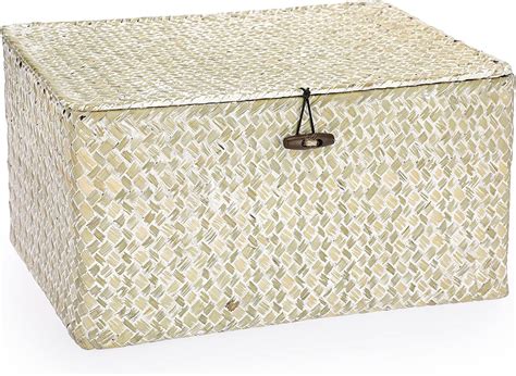 Fdbtgysdb Wicker Shelf Baskets Bin With Lid Handwoven Seagrass Basket