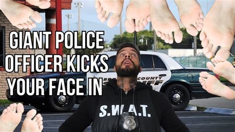 Giant Police Officer Kicks You And Humiliates You With His Feet Lalo