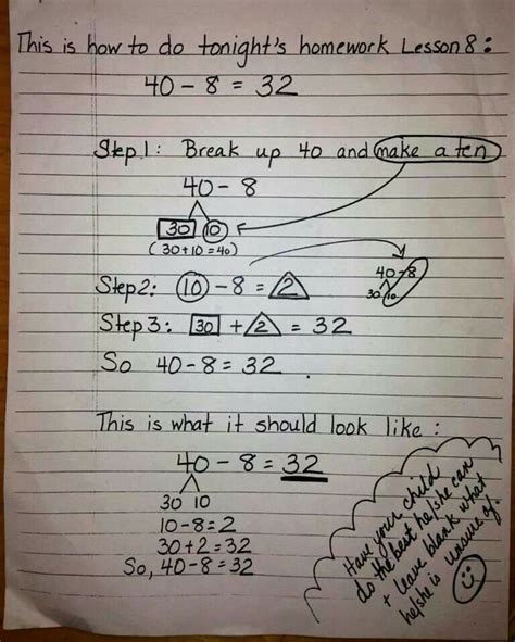 Common Core Subtraction Examples