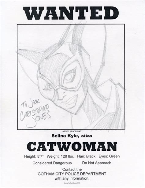 Catwoman Wanted Poster In Jack Larsens Wanted Posters Dc Batmans