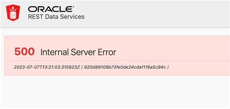 status code 500 server error from service worker for oci atp s