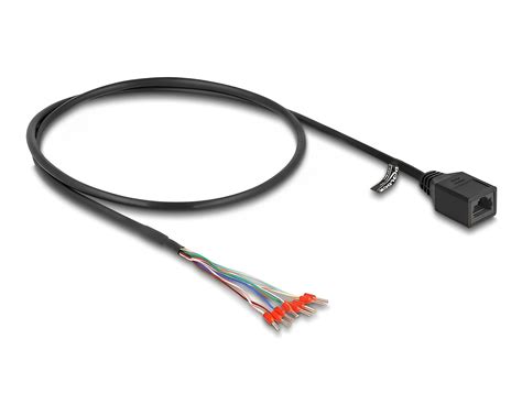 כבל רשת שקע Rj45 Cat5e ל 8 גידים פתוחים אורך 50 סמ Delock