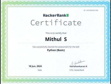 Mithul S On Linkedin Completed Python Basics