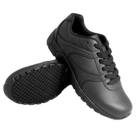 Genuine Grip® 130 Womens Size 11 Wide Width Black Leather Athletic